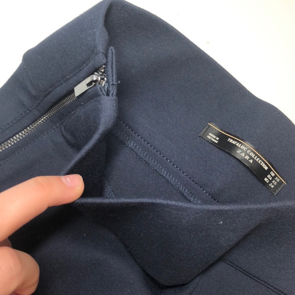 Zara | Pants & Jumpsuits | Navy Blue Double Zipper Pants | Poshmark